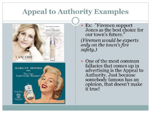 Appeal To Authority Advertisement