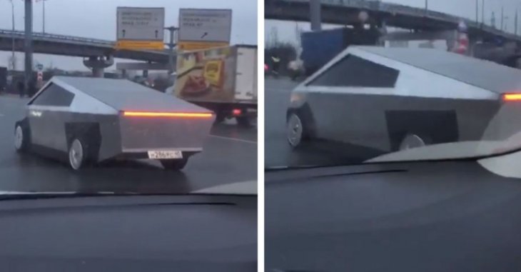 A Replica Of Tesla Cybertruck Was Caught On Camera On The Street ...