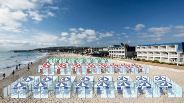 Plexiglas Beach Cubicle Concept For COVID-19 Pandemic Summer Fun ...