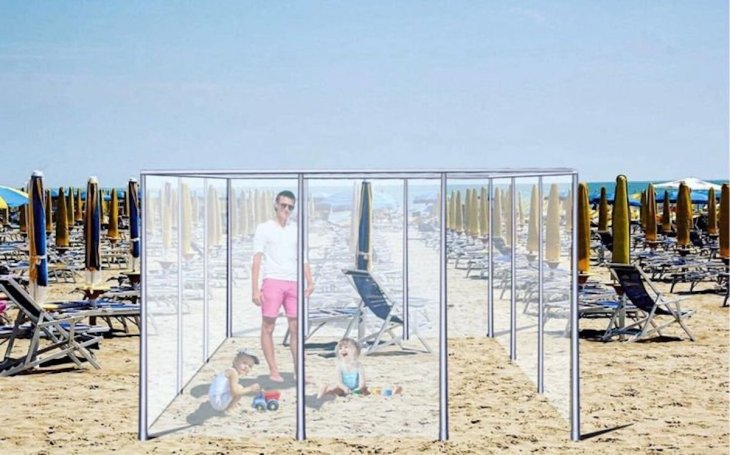 Plexiglas Beach Cubicle Concept For COVID-19 Pandemic Summer Fun ...